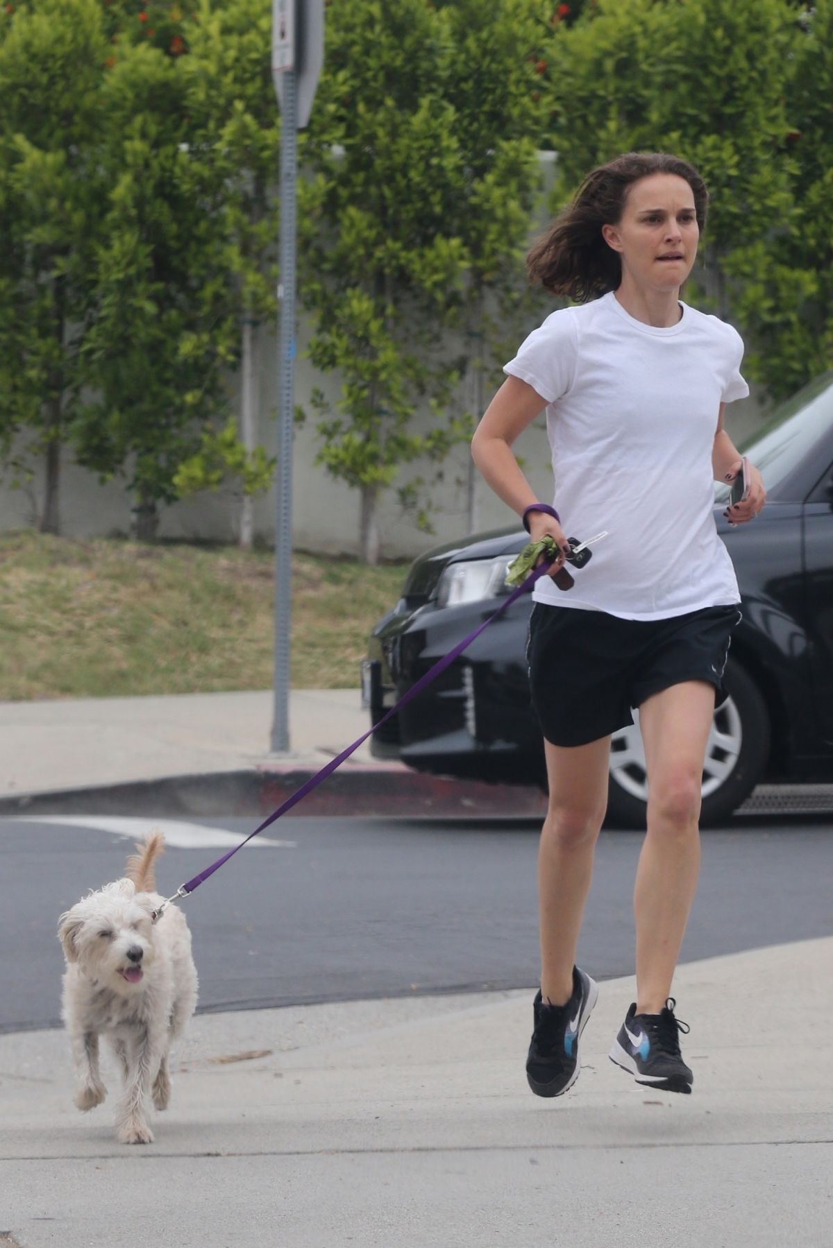 NATALIE PORTMAN Out Running with Her Dog in Los Angeles 05/14/2019 ...
