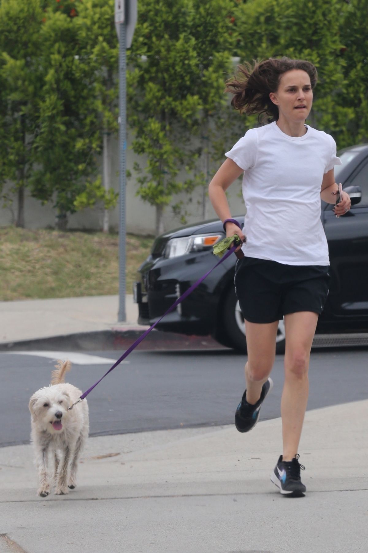 NATALIE PORTMAN Out Running with Her Dog in Los Angeles 05/14/2019 ...