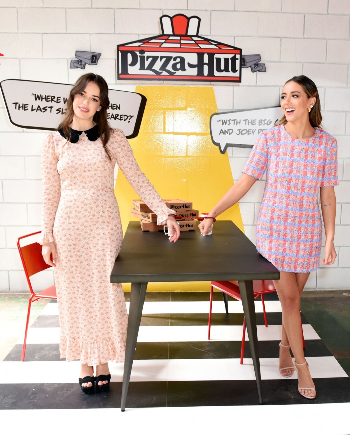 CHLOE BENNET and ELIZABETH HENSTRIDGE at Pizza Hut Lounge at 2019 Comic ...