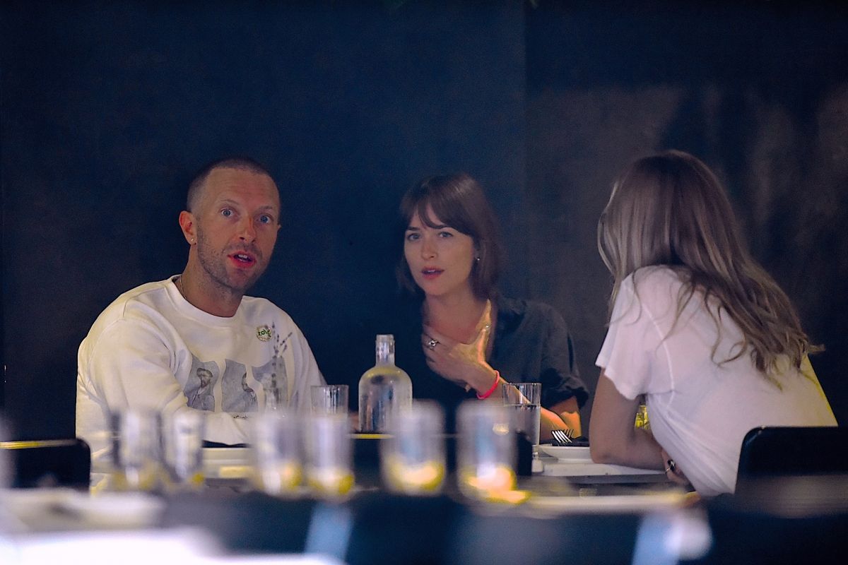 DAKOTA JOHNSON and Chris Martin at Double Zero Restaurant in New York ...