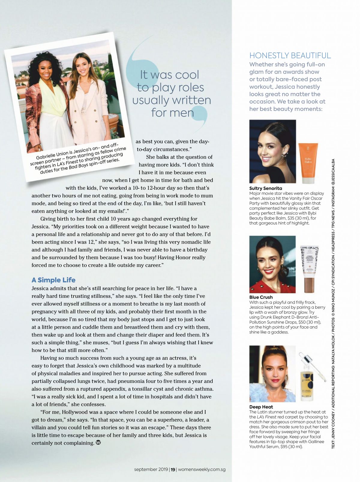 Jessica Alba Prime Magazine Singapore December 2018