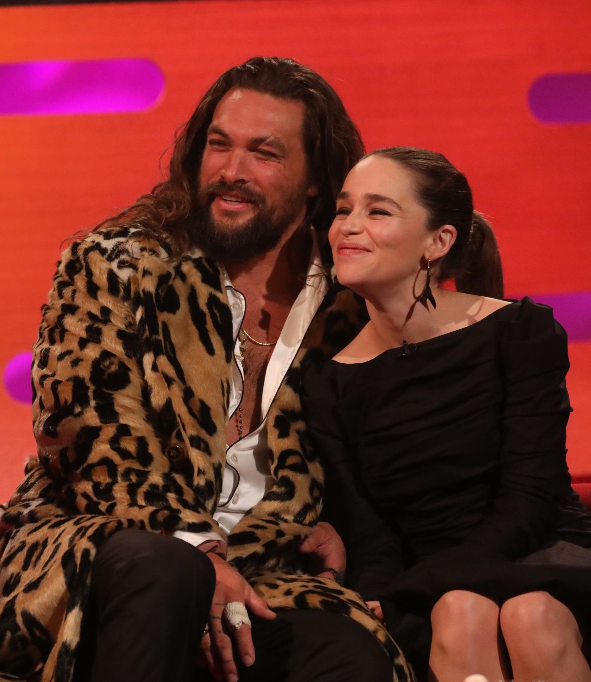 EMILIA CLARKE And Jason Momoa At Graham Norton Show In London 10 25 EMILIA CLARKE And Jason Momoa At Graham Norton Show In London 10 25