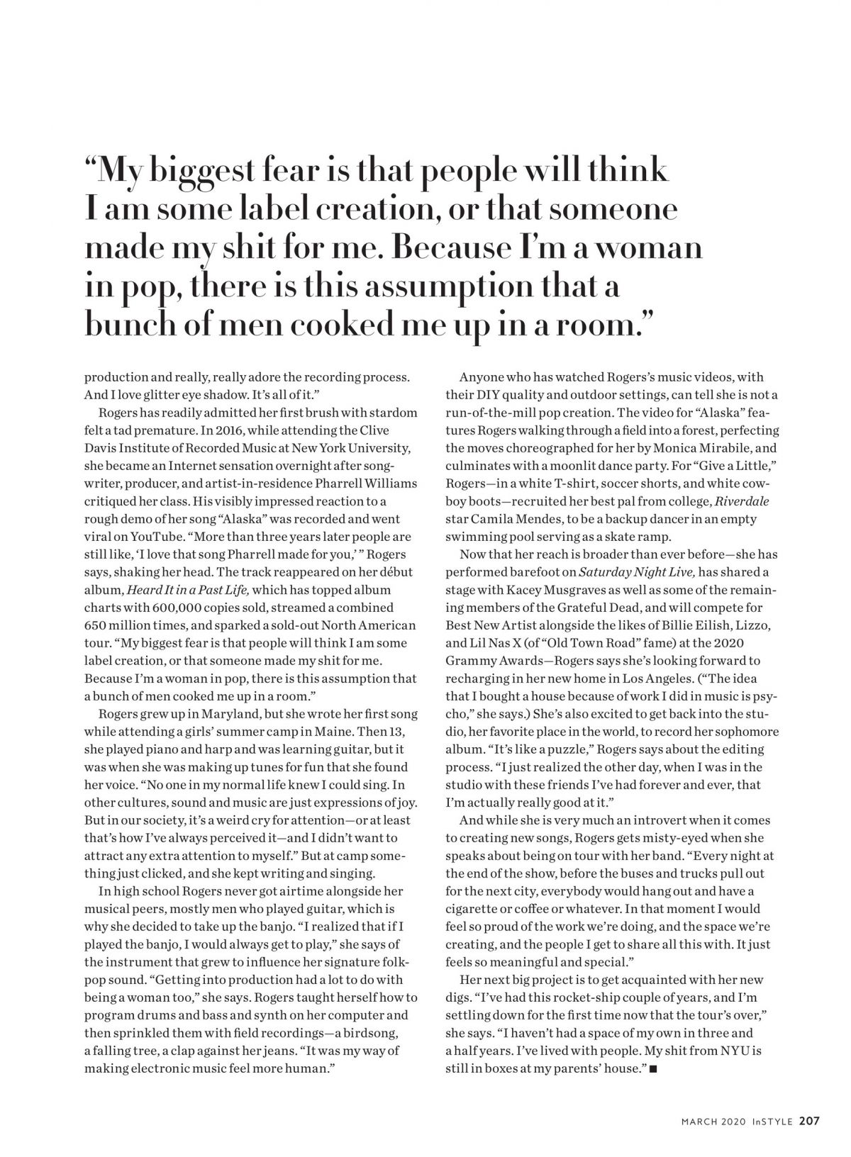 MAGGIE ROGERS in Instyle Magazine, March 2020 – HawtCelebs