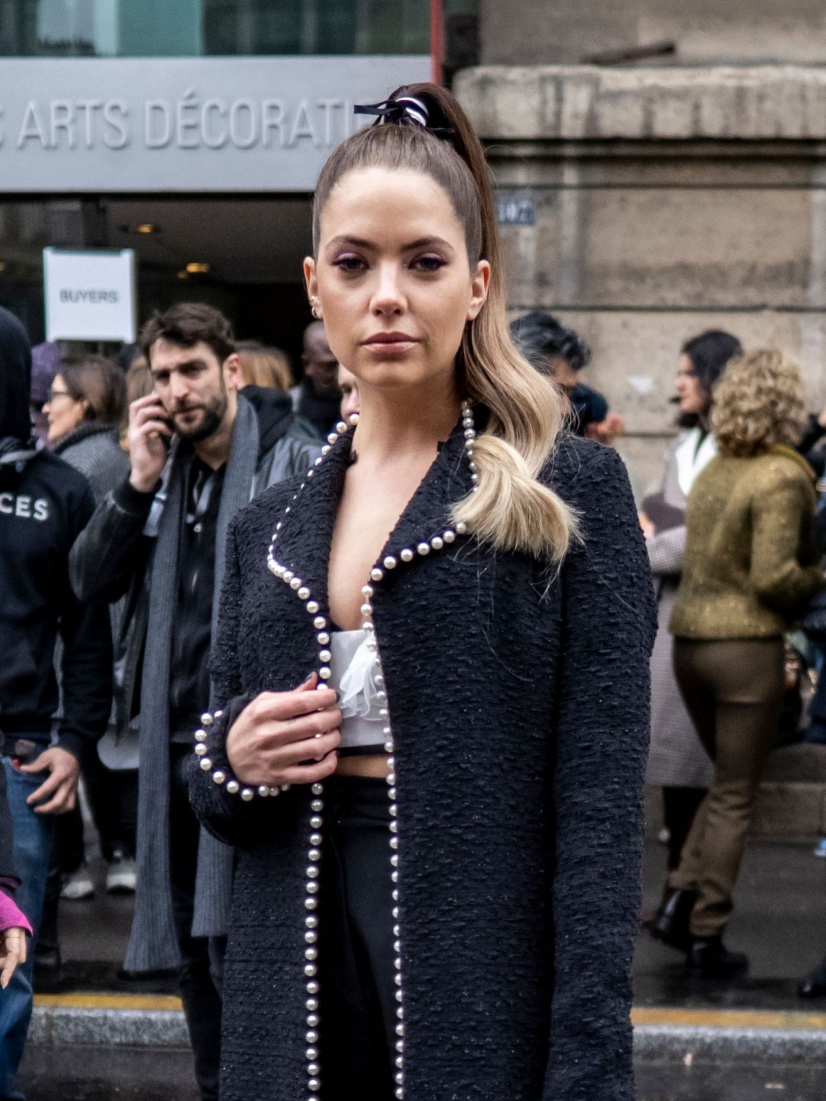 ASHLEY BENSON Arrives at Giambattista Valli Show at Paris Fashion Week ...