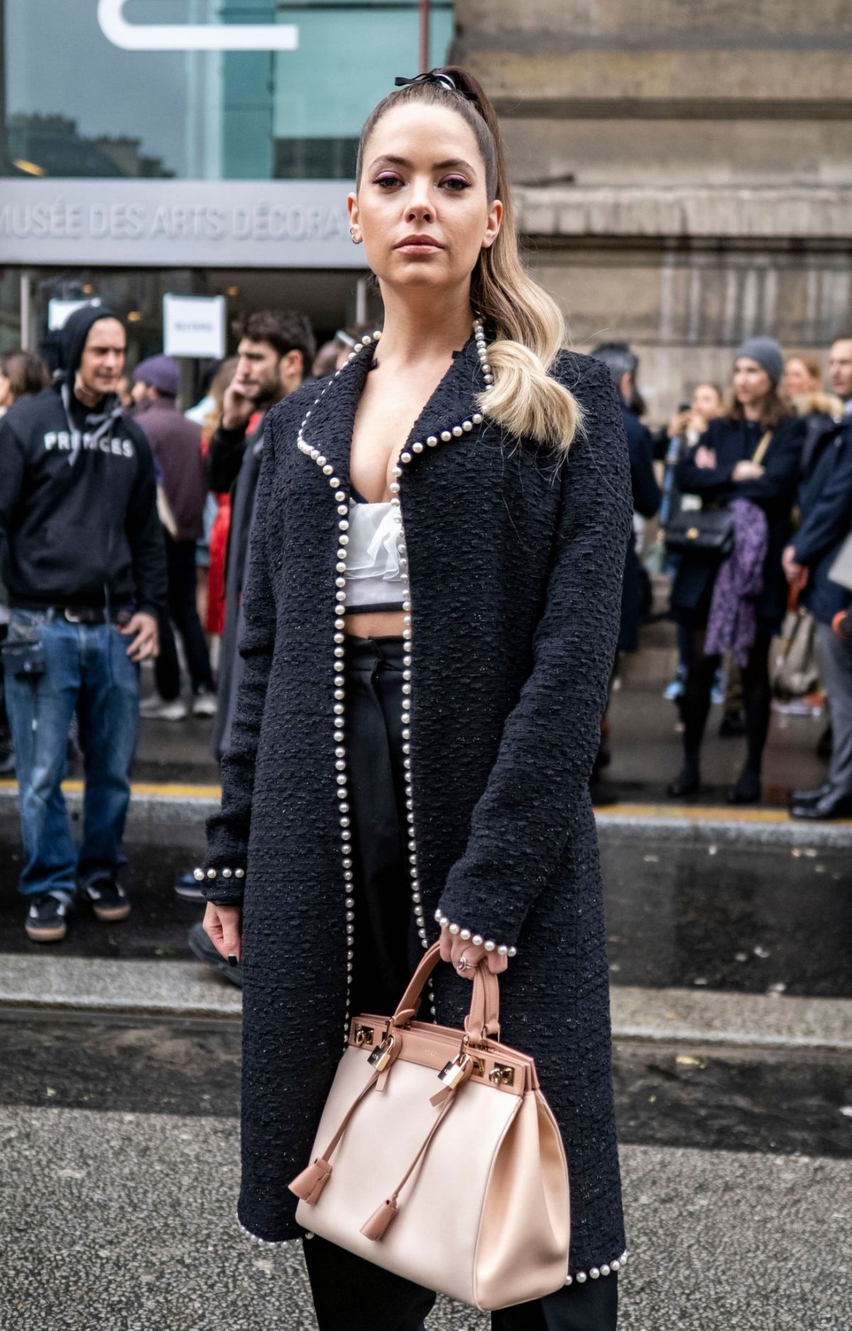 ASHLEY BENSON Arrives at Giambattista Valli Show at Paris Fashion Week ...