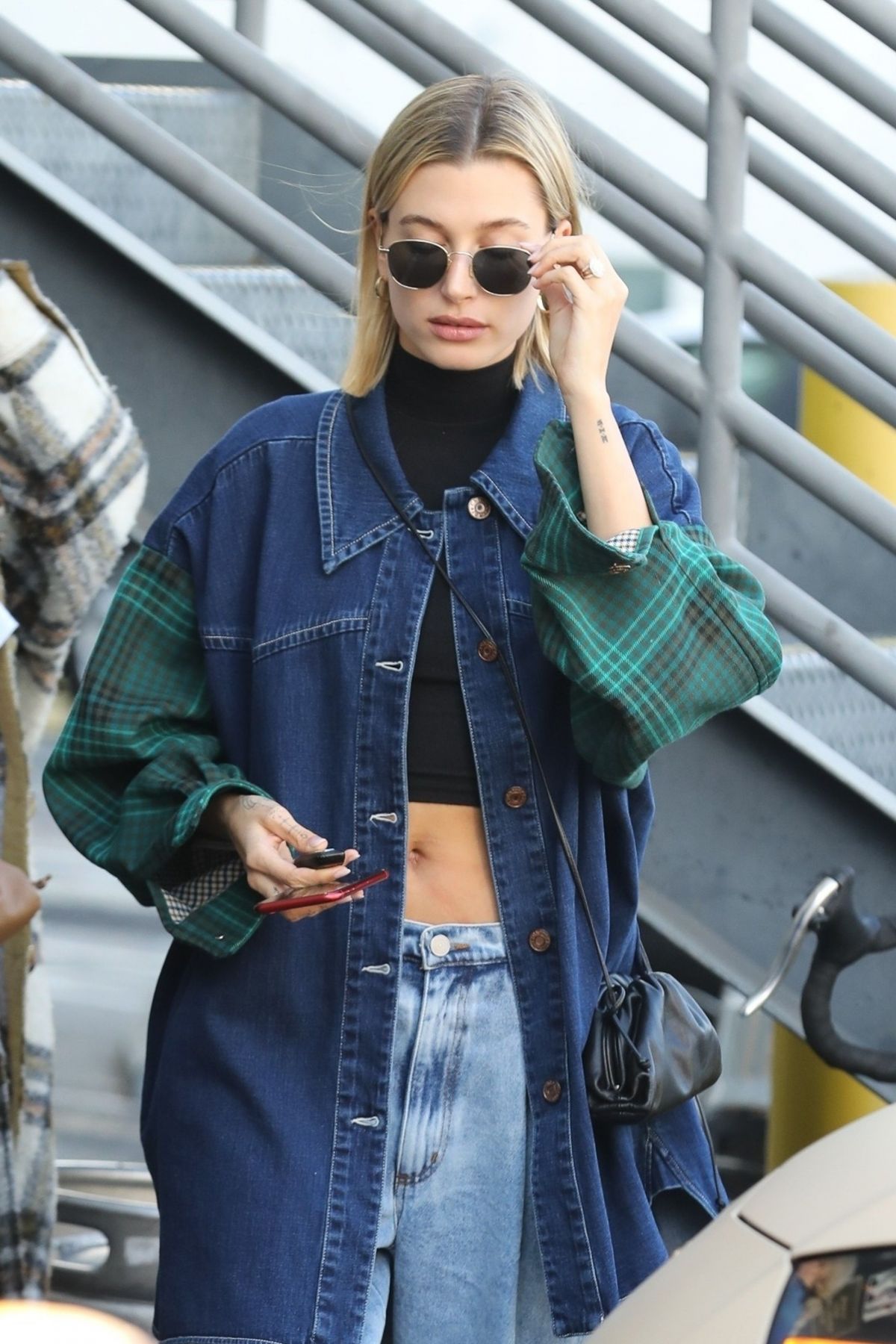 HAILEY BIEBER in Double Denim Out for Lunch in Los Angeles 03/07/2020 ...