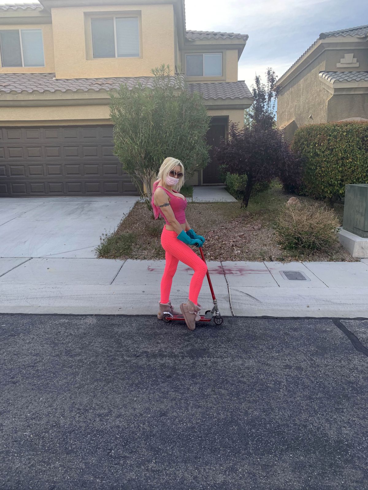 ANGELIQUE FRENCHY MORGAN Rides Her Scooter Out in Las Vegas 03/31/2020 ...