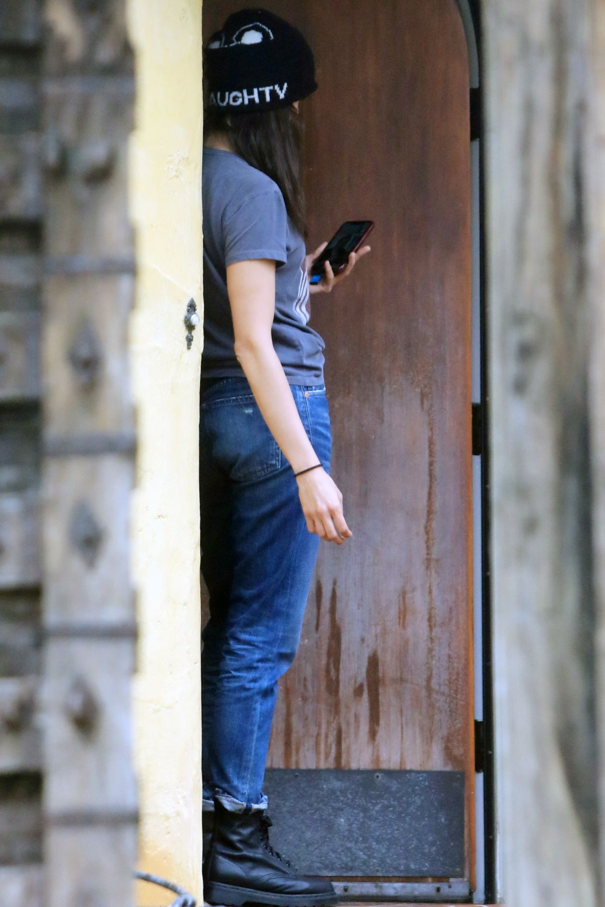 NINA DOBREV Sanitizes Her Credit Card After a Repairman Drops off Her ...