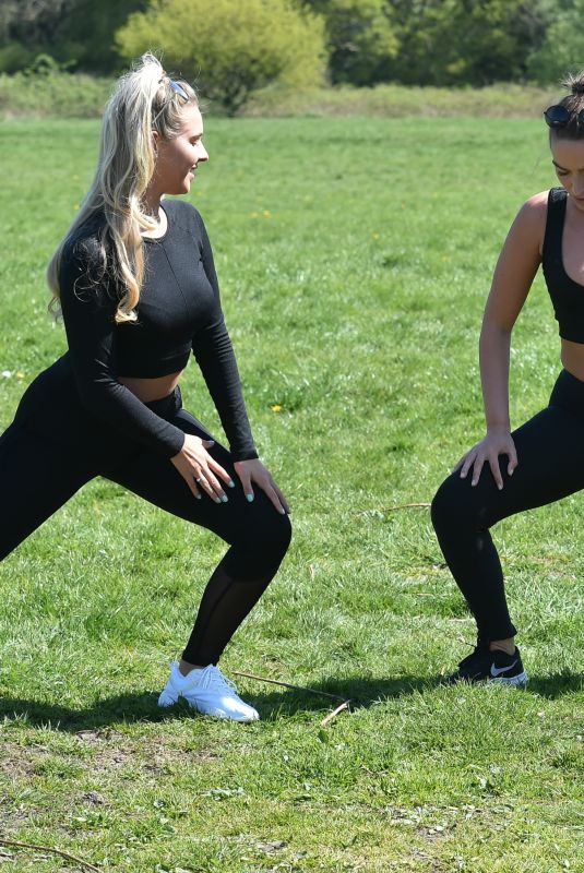 CHLOE and MADDY ROSS Workout at a Park in Chigwell 05/04/2020 – HawtCelebs