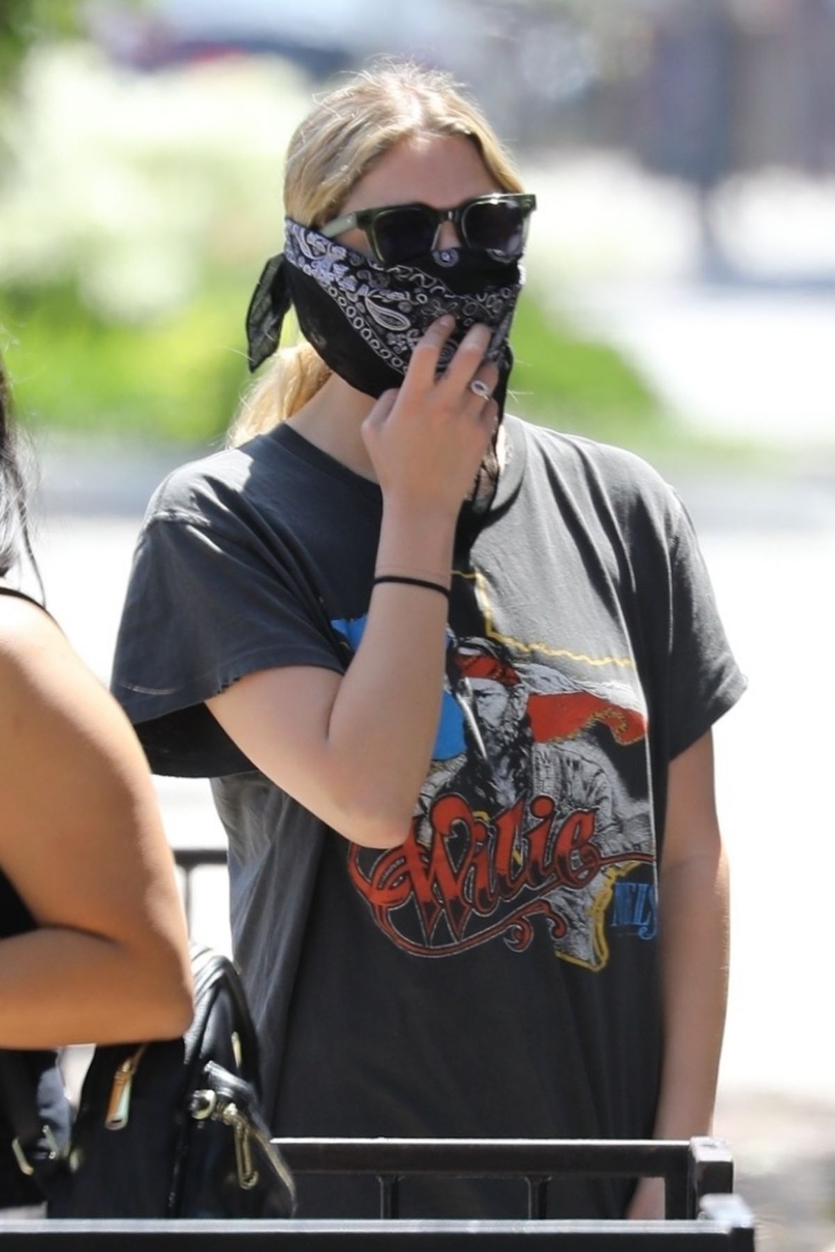 ASHLEY BENSON Wearing Banda Mask Out in West Hollywood 06/13/2020 ...