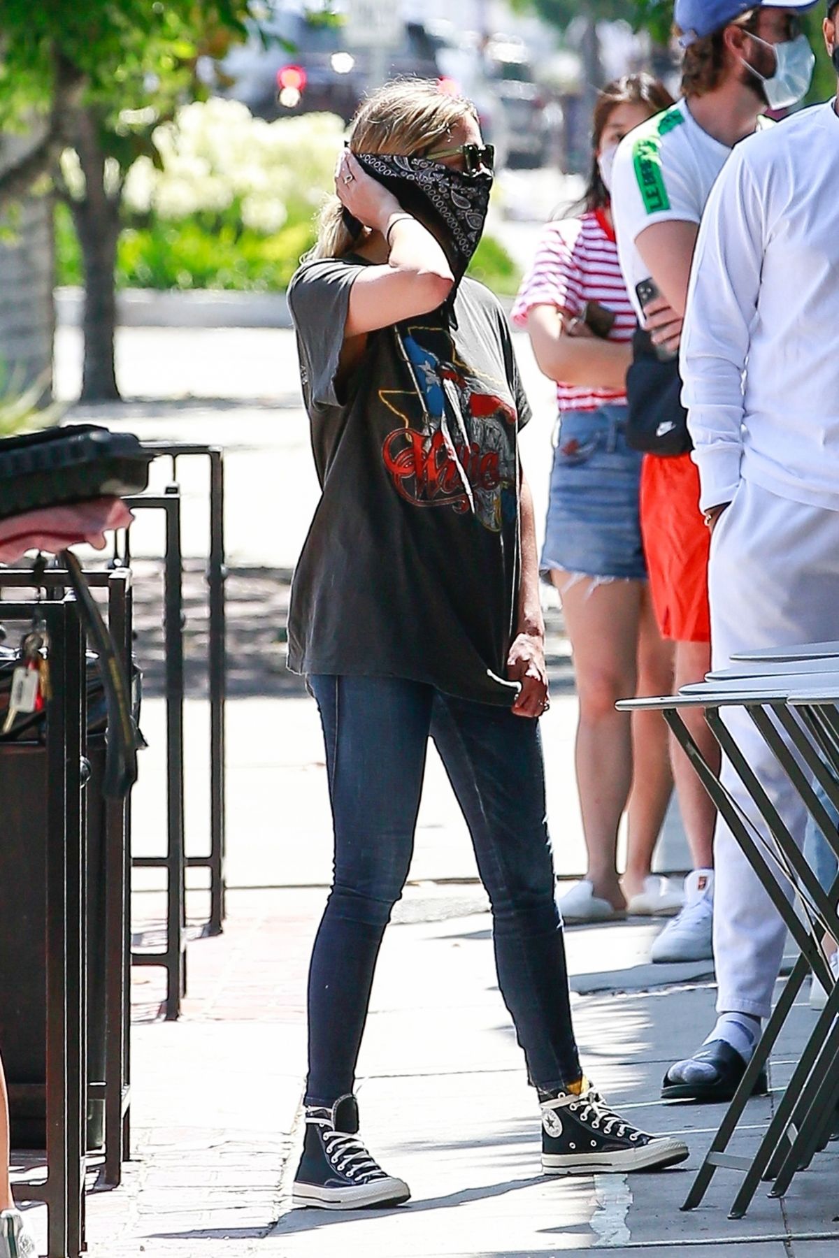 ASHLEY BENSON Wearing Banda Mask Out in West Hollywood 06/13/2020 ...