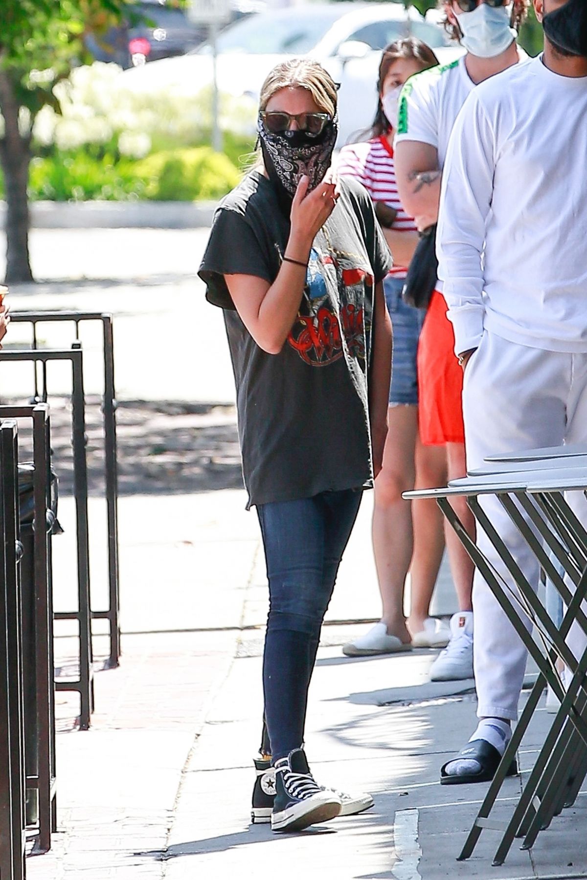 ASHLEY BENSON Wearing Banda Mask Out in West Hollywood 06/13/2020 ...
