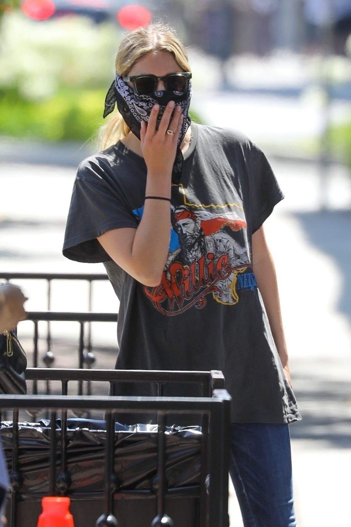 ASHLEY BENSON Wearing Banda Mask Out in West Hollywood 06/13/2020 ...