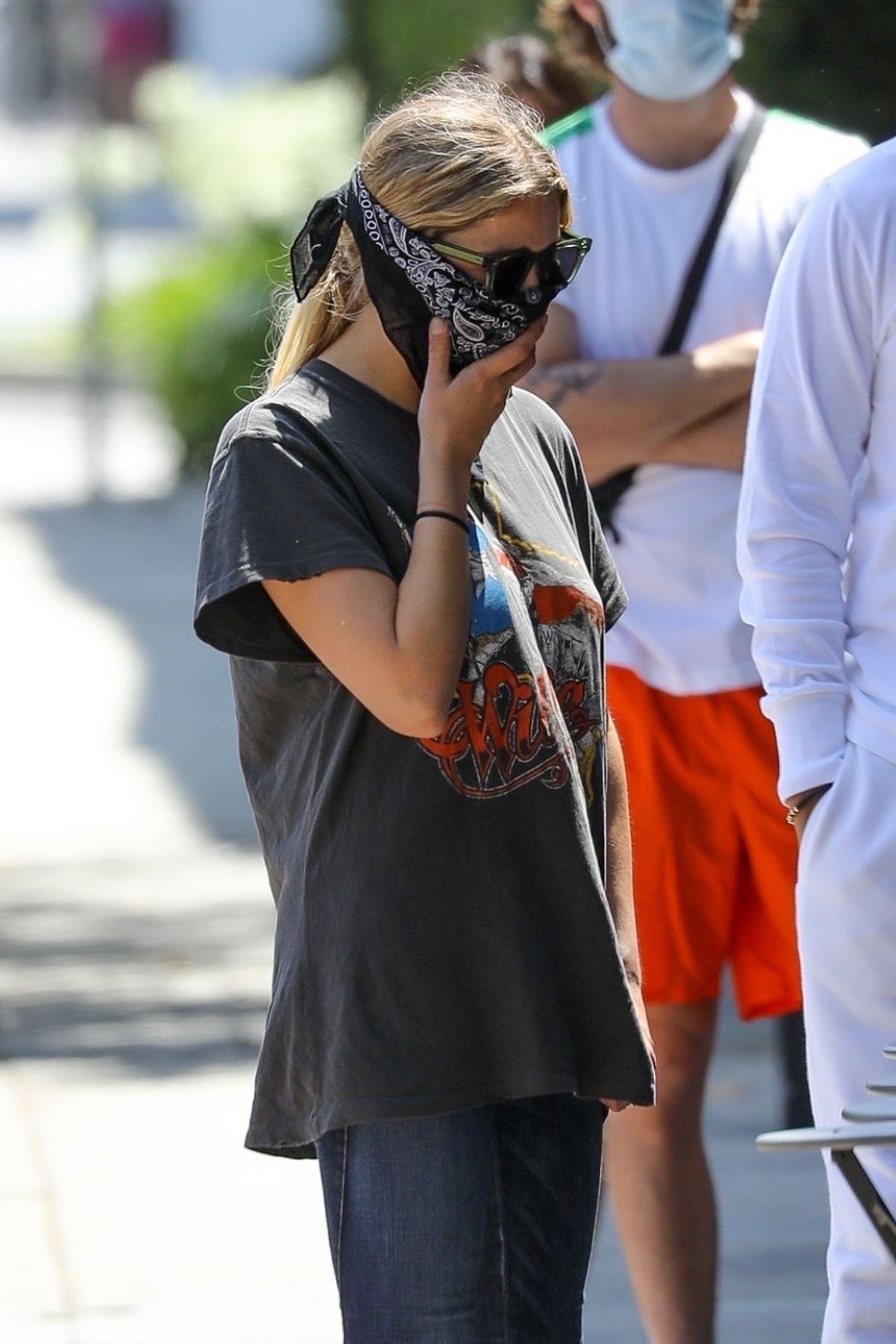 ASHLEY BENSON Wearing Banda Mask Out in West Hollywood 06/13/2020 ...