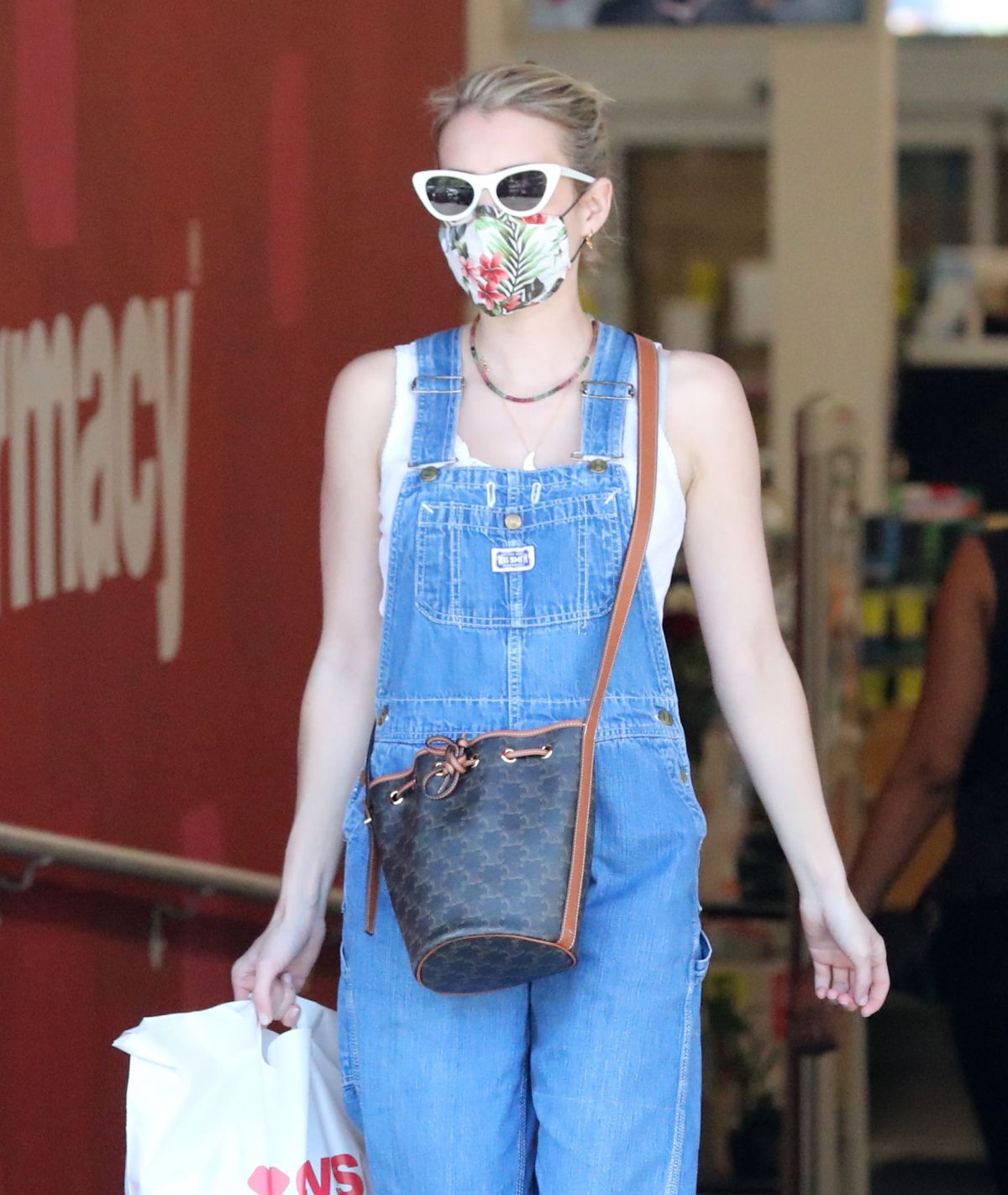 EMMA ROBERTS in DenimOveralls at CVS in Studio City 06/15/2020 – HawtCelebs