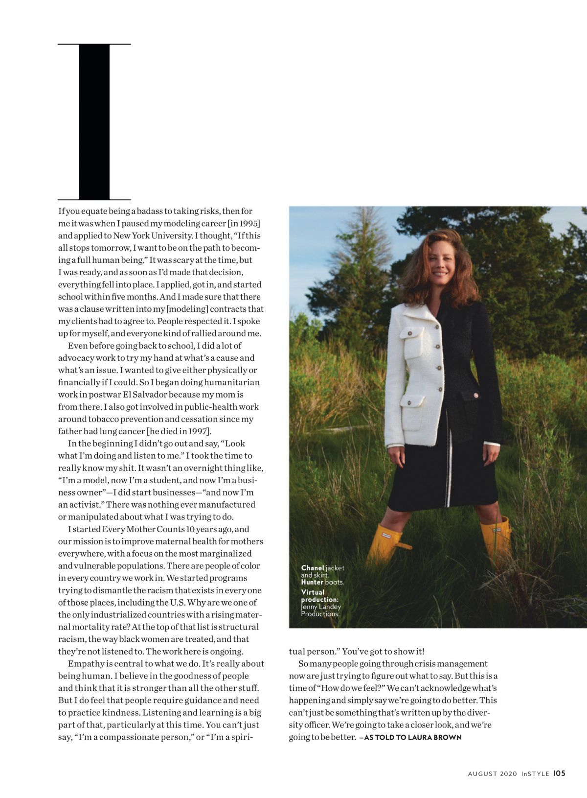 CHRISTY TURLINGTON in Instyle Magazine, August 2020 – HawtCelebs