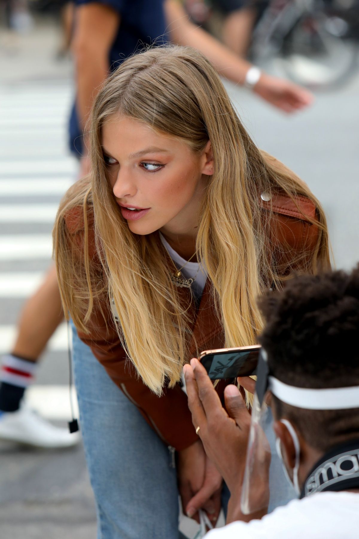 CLARE CRAWFORD at a Maybelline Commercial Photoshoot in New York 09/04 ...