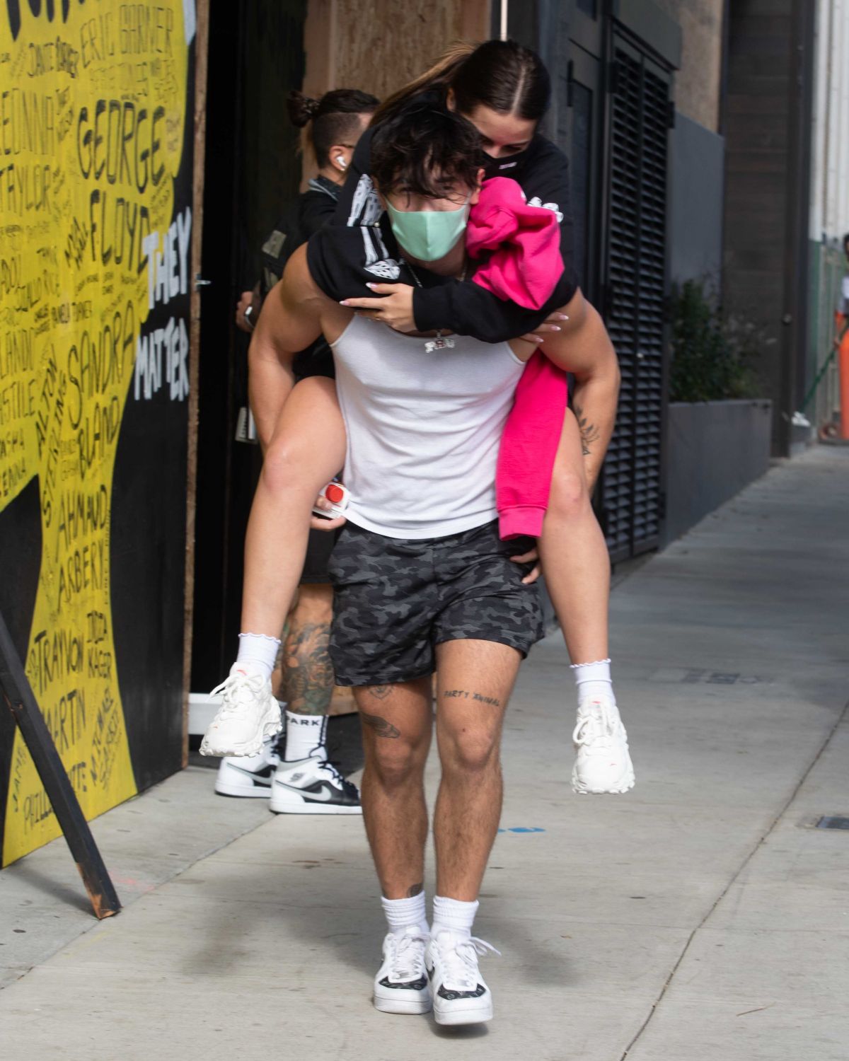 ADDISON RAE Gets Piggy Back Ride from Bryce Hall Out in Los Angeles 11 ...