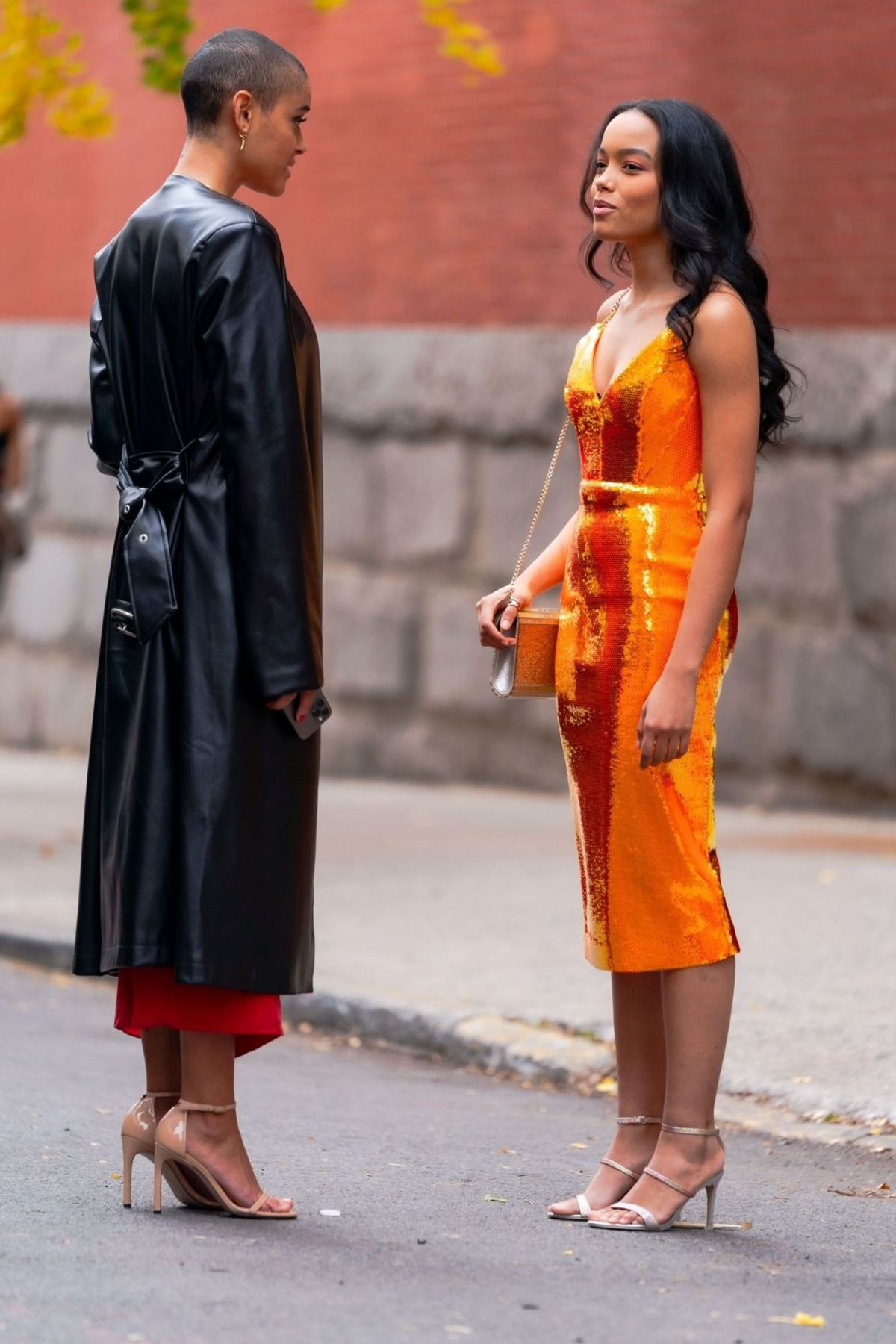 WHITNEY PEAK and JORDAN ALEXANDER at Gossip Girl Set in New York 11/17 ...