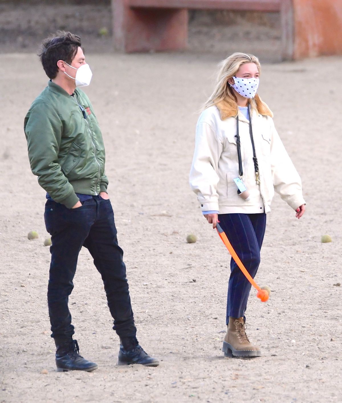 FLORENCE PUGH and Zach Braff Out at a Dog Park in Los Angeles 12/14 ...