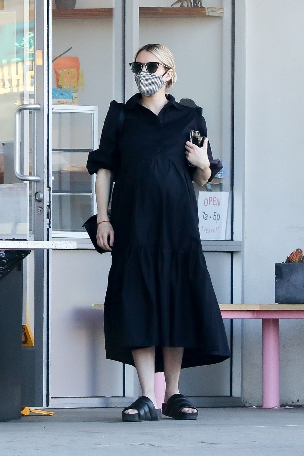 Pregnant EMMA ROBERTS Out for Coffee in Los Angeles 11/30/2020 – HawtCelebs