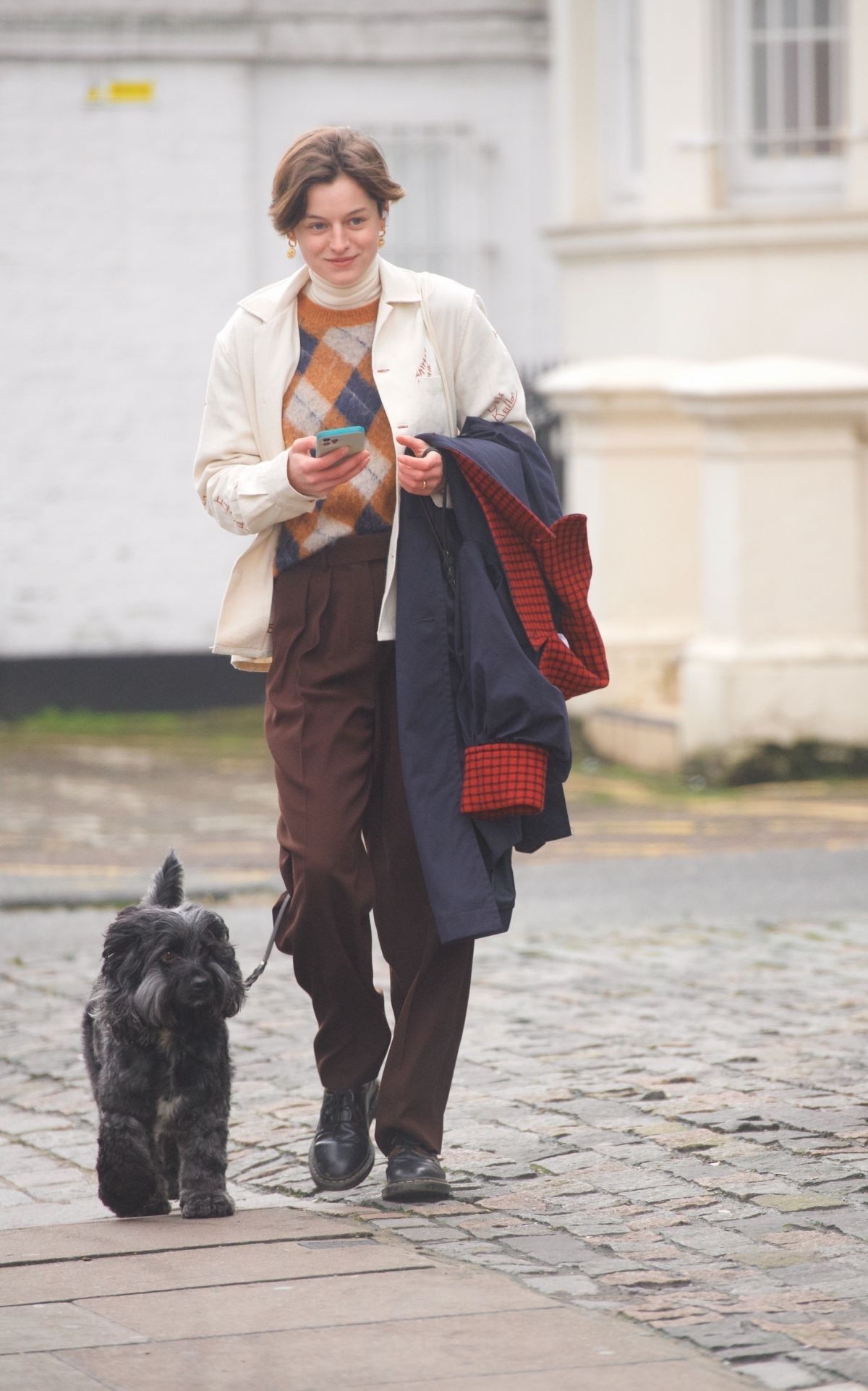 EMMA CORRIN Out with Her Dog Spencer in Primrose Hill 02/06/2021 ...