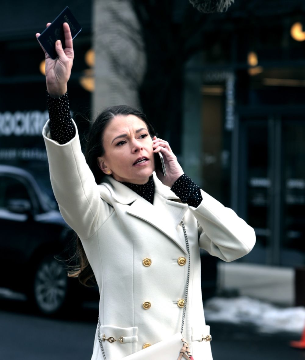 SUTTON FOSTER on the Set of Younger in New York 02/23/2021 – HawtCelebs