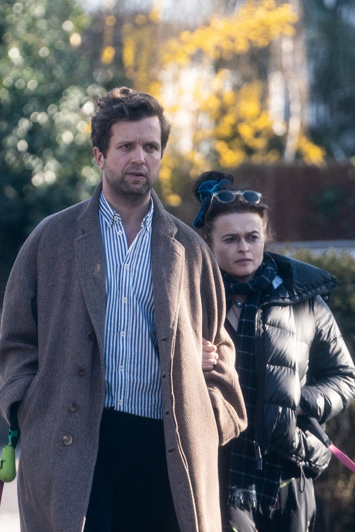 HELENA BONHAM CARTER abd Rye Dag Holmboe Out with Their Dogs in London ...