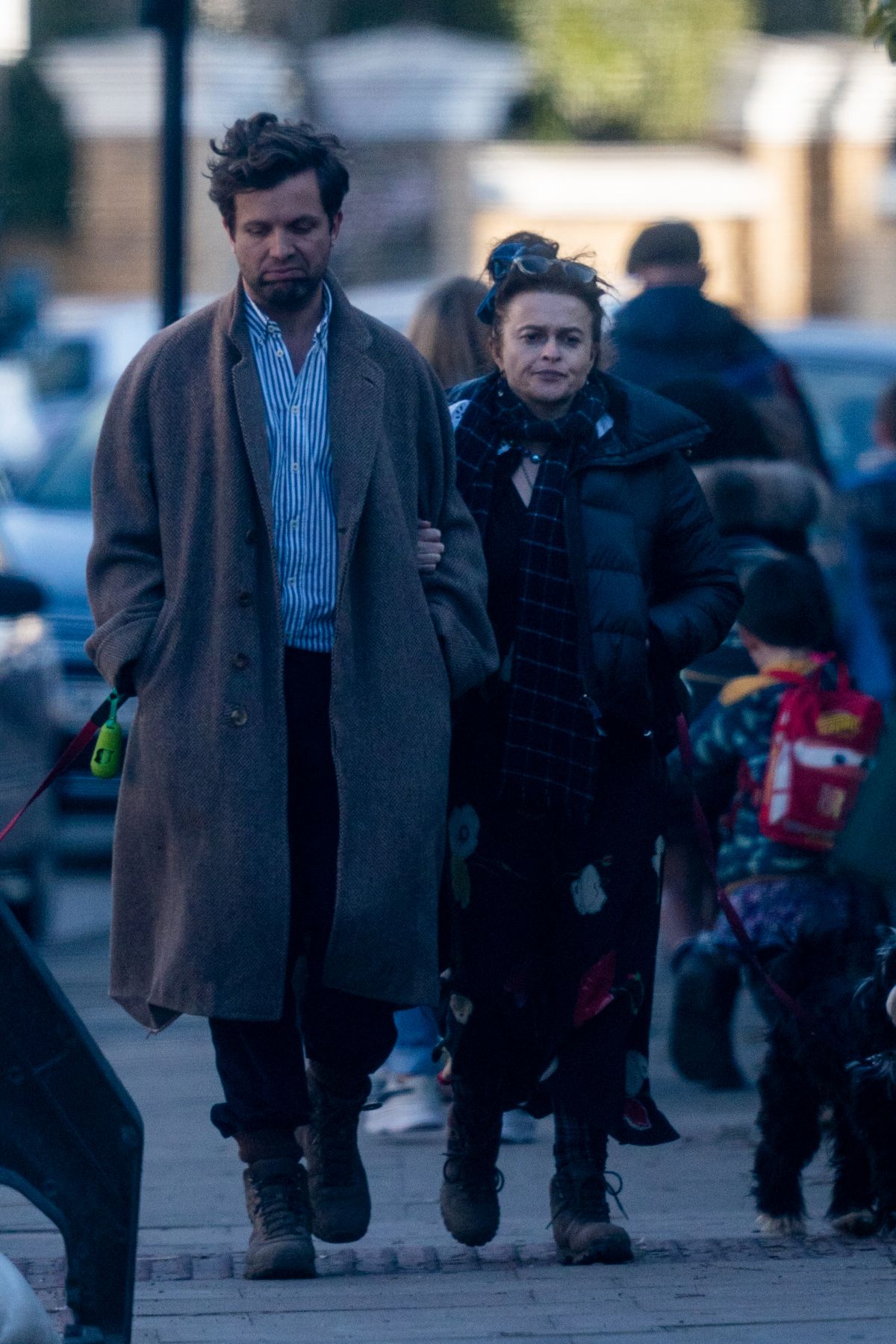 HELENA BONHAM CARTER abd Rye Dag Holmboe Out with Their Dogs in London ...