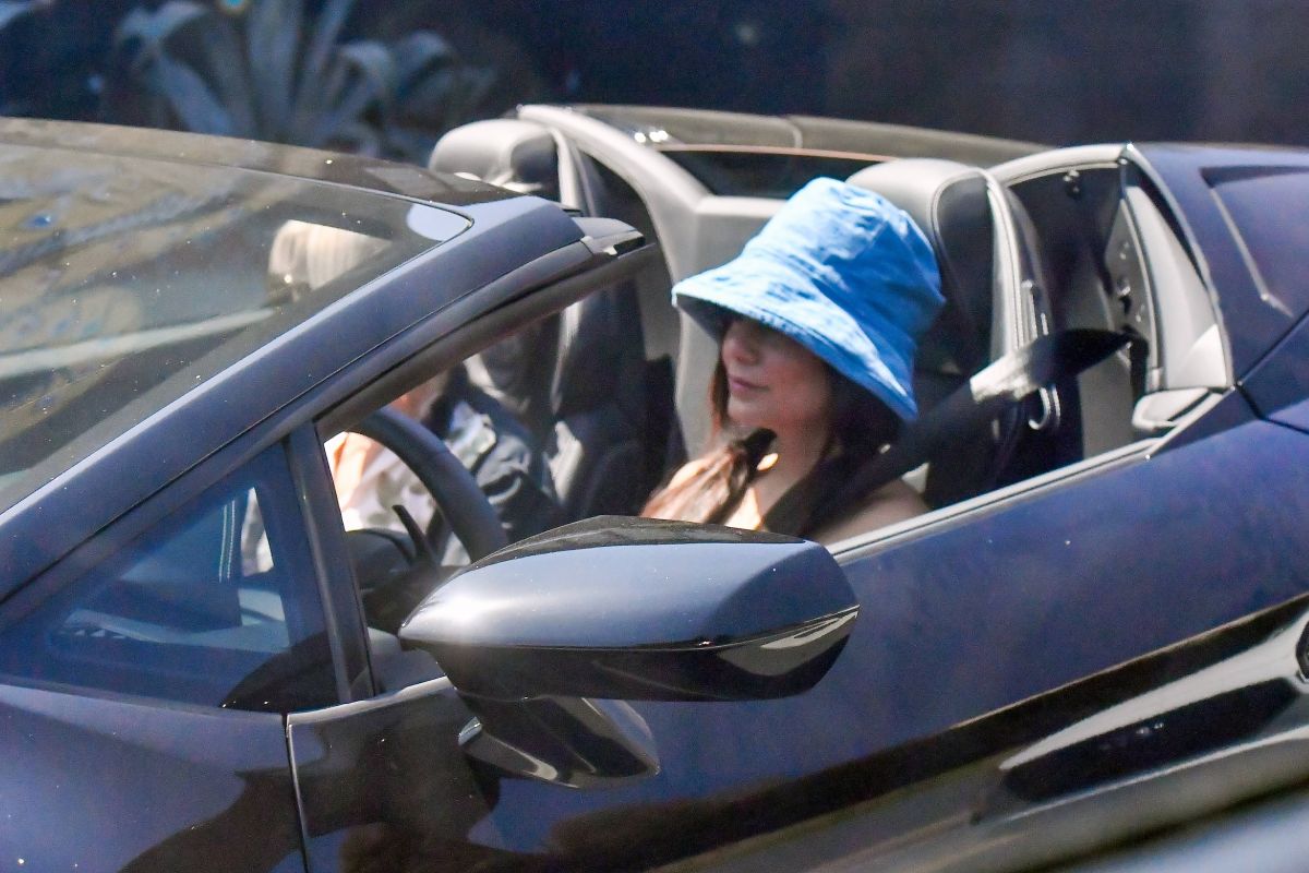 VANESSA HUDGENS Out Driving in Her Lamborghini in West Hollywood 04/03 ...