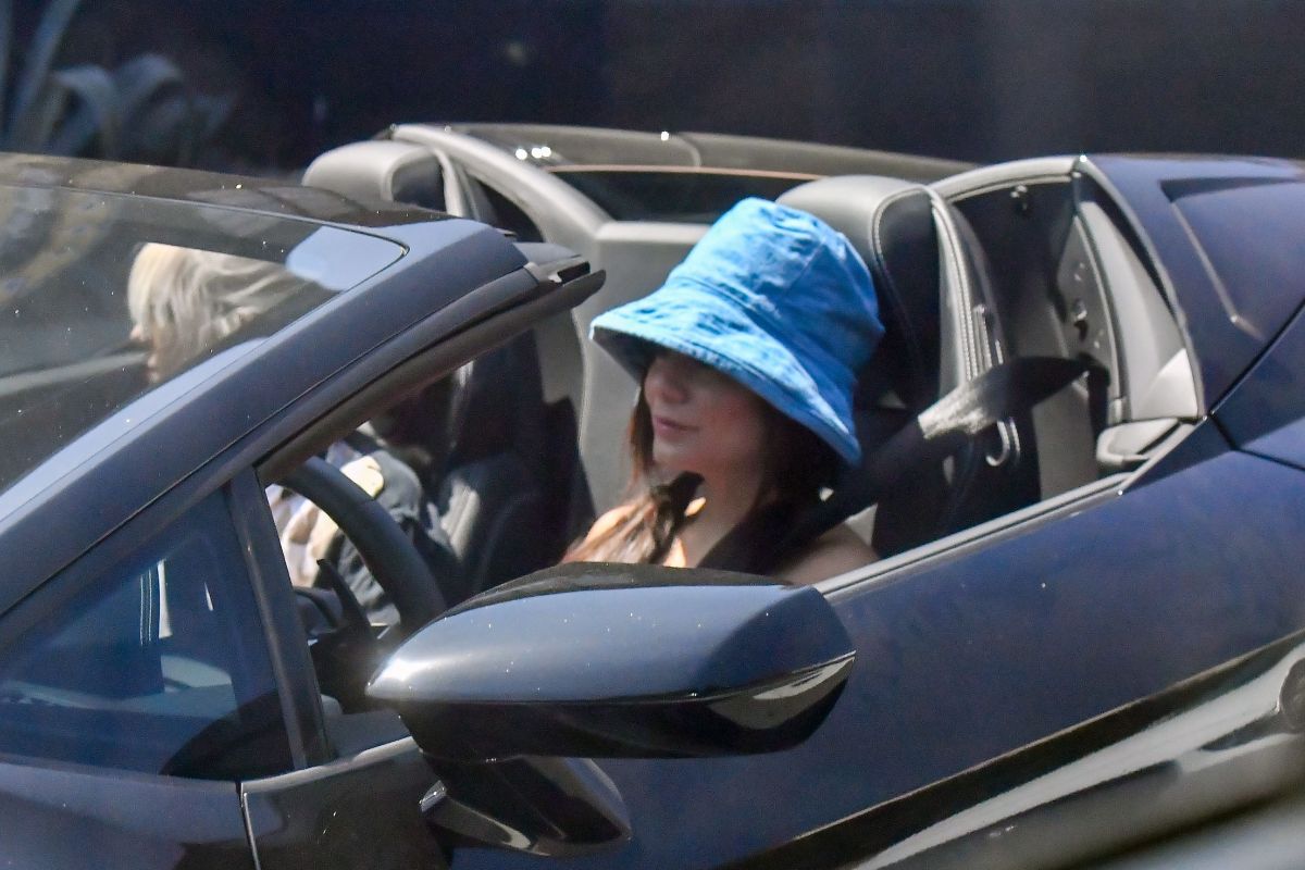 VANESSA HUDGENS Out Driving in Her Lamborghini in West Hollywood 04/03 ...