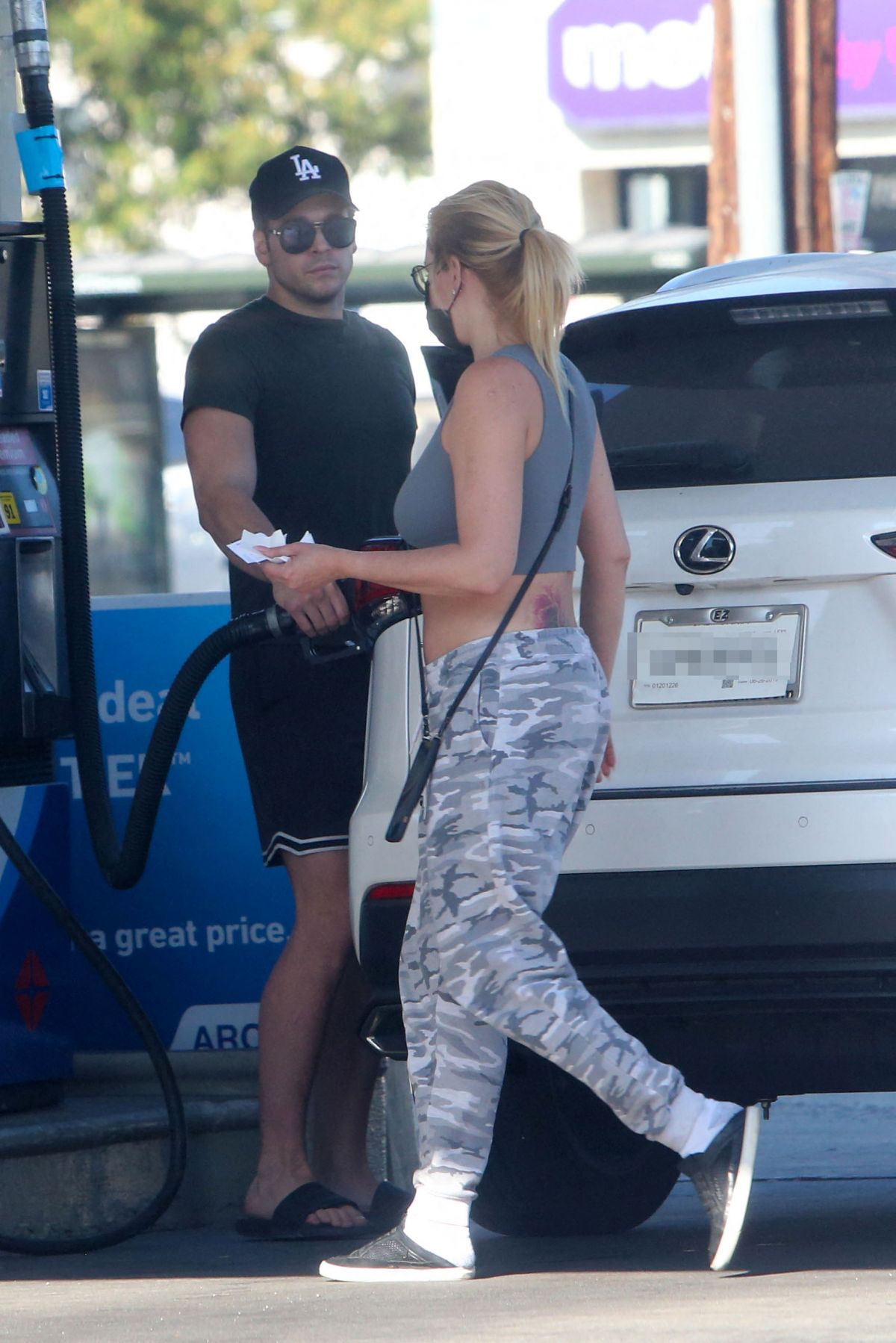 SHANNA MOAKLER and Matthew Rondeau at a Gas Station in Los Angeles 05 ...