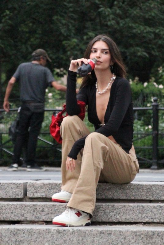 EMILY RATAJKOWSKI on the Set of Coca-Cola Zero Sugar Commercial in New ...