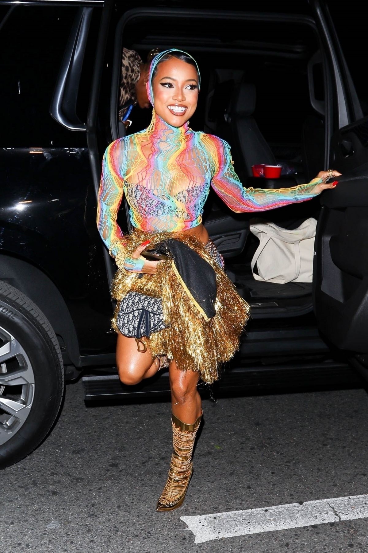 KARRUECHE TRAN Arrives at Cardi B’s 29th Birthday Party in Los Angeles ...