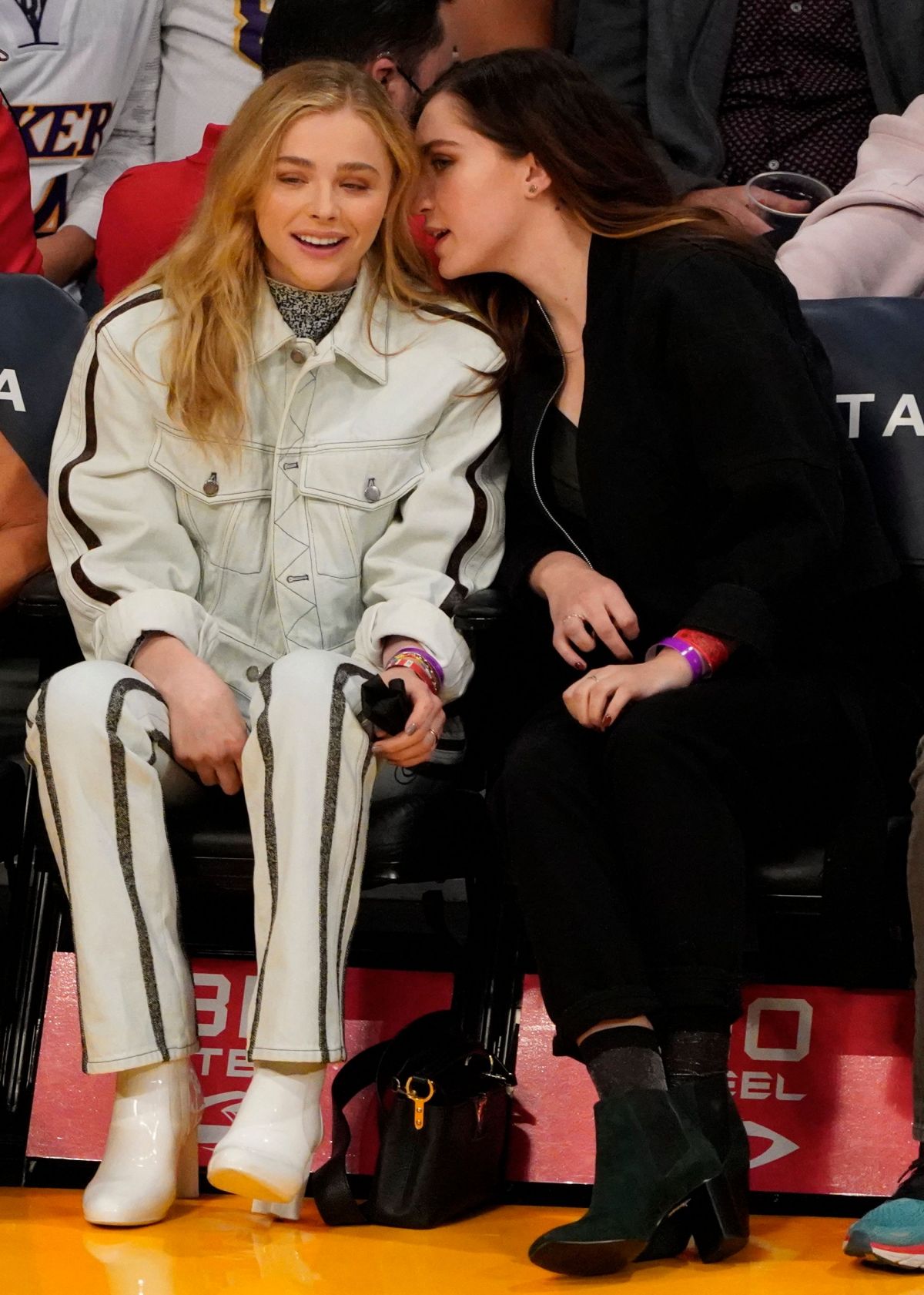 CHLOE MORETZ and a Friend at Orlando Magic vs LA Lakers Game at Staples ...