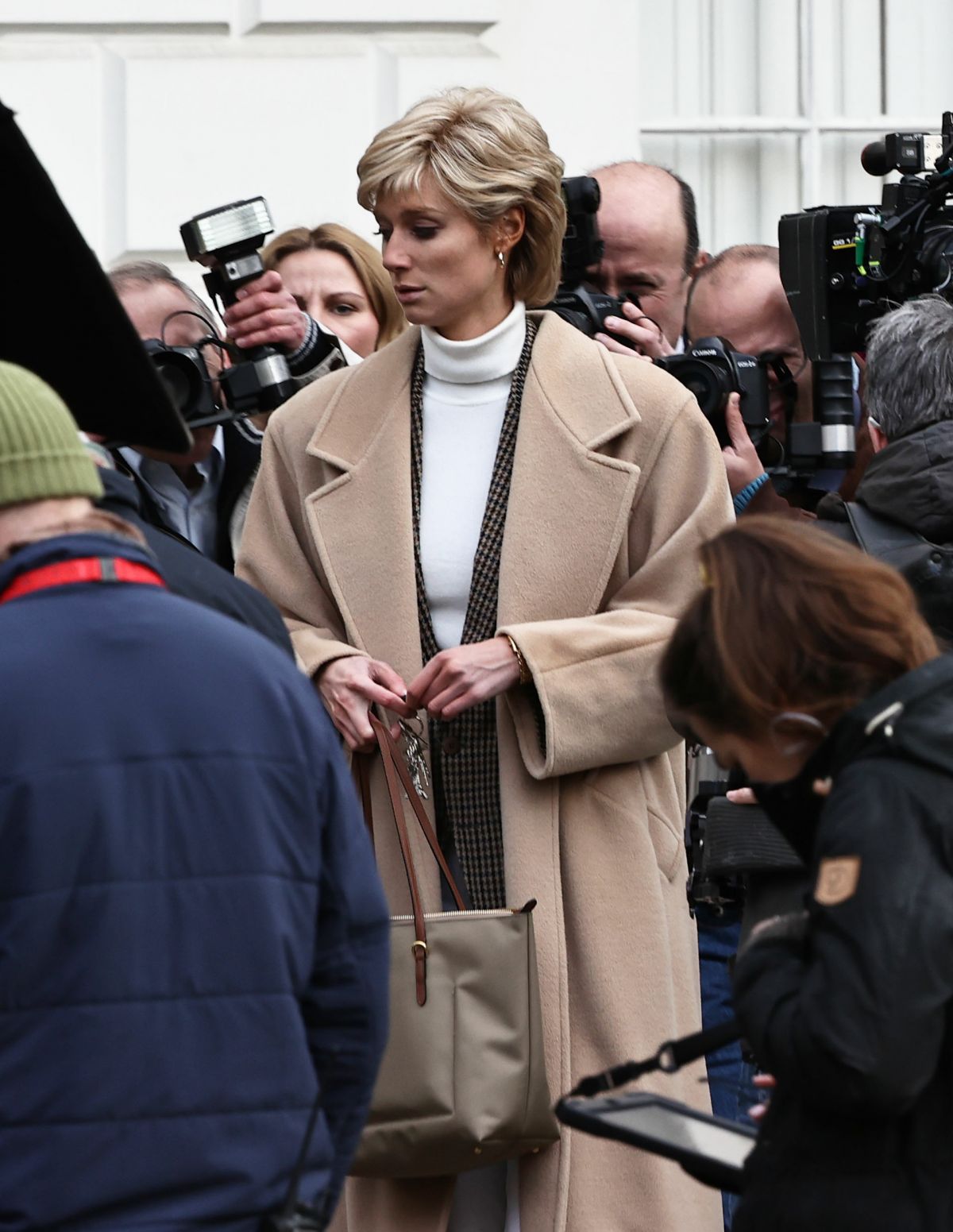 ELIZABETH DEBICKI as Princess Diana on the Set of The Crown in London ...