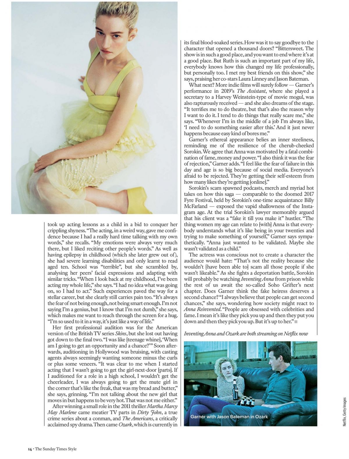 JULIA GARNER in The Sunday Times Style Magazine, February 2022 – HawtCelebs