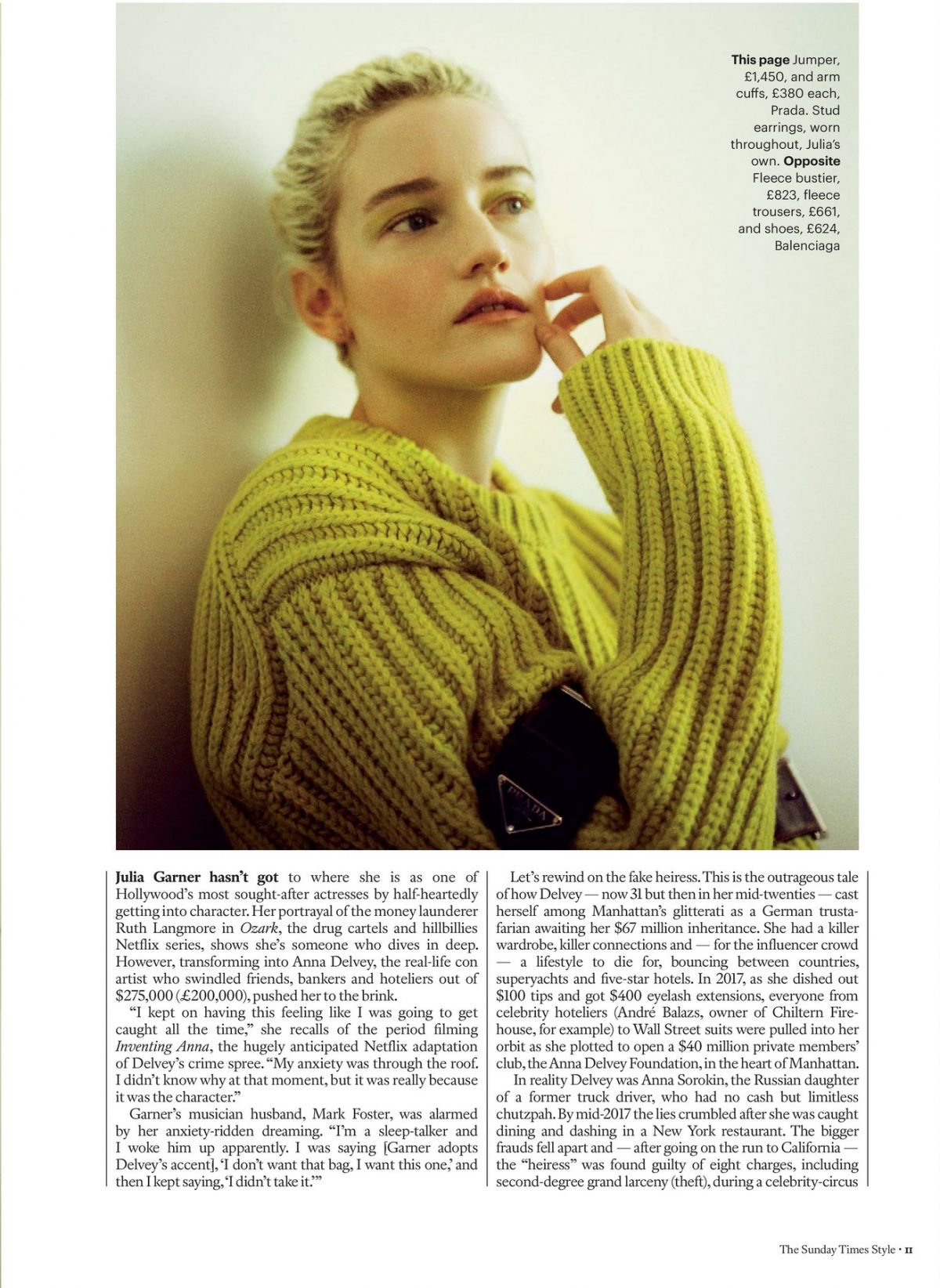 JULIA GARNER in The Sunday Times Style Magazine, February 2022 – HawtCelebs