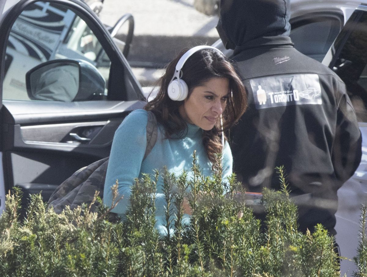 SARAH SHAHI on the Set of Sex/Life Season 2 in Mississauga 02/24/2022 ...