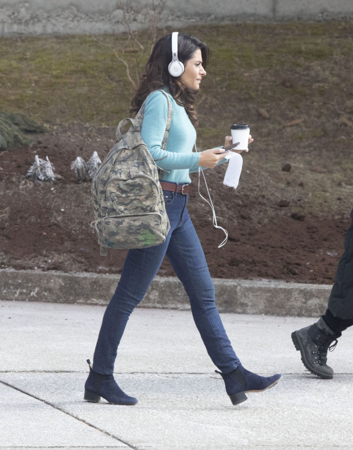 SARAH SHAHI on the Set of Sex/Life Season 2 in Mississauga 02/24/2022 ...
