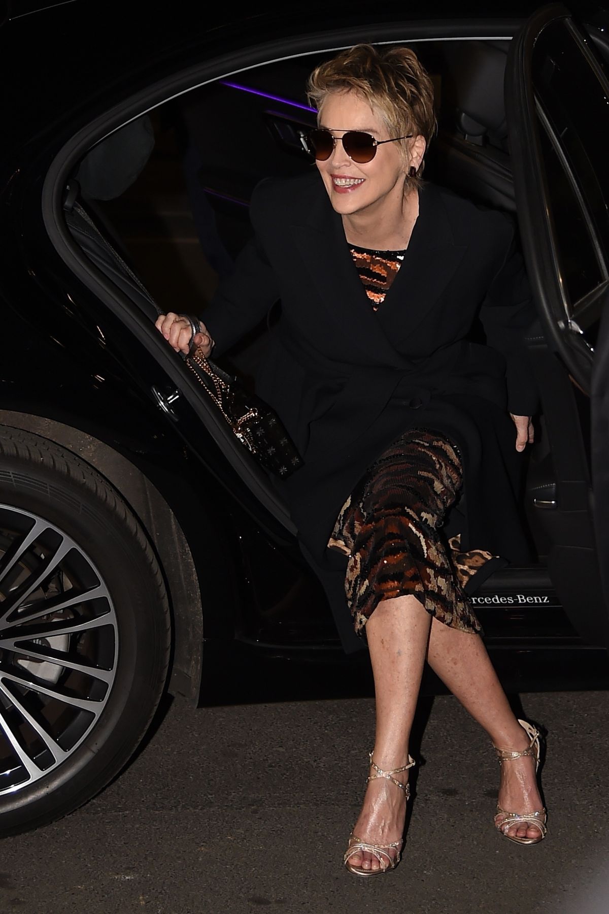 SHARON STONE Arrives at Dolce and Gabbana Party at Milan Fashion Week ...