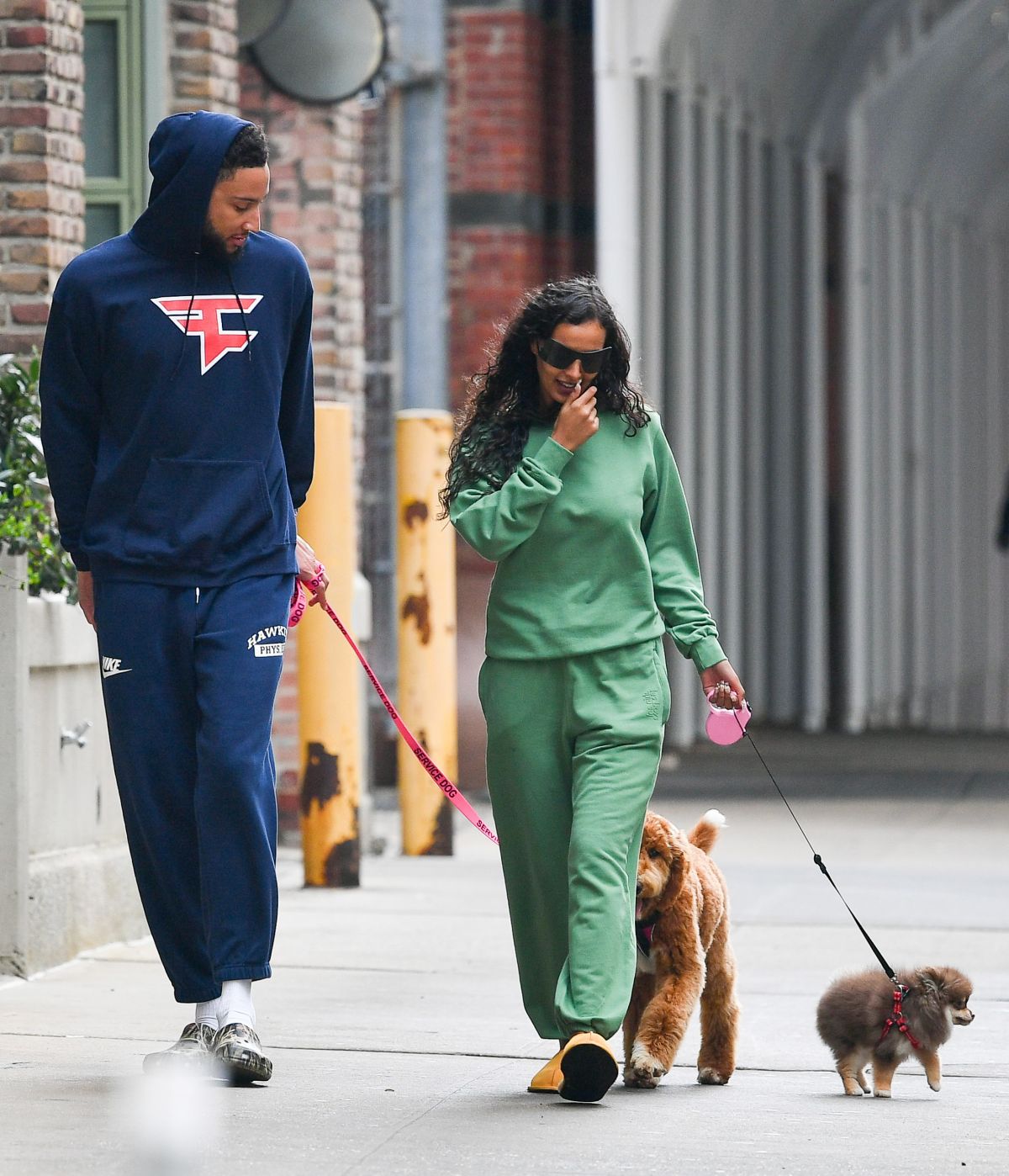MAYA JAMA and Ben Simmon Out with Their Dog in New York 03/31/2022 ...