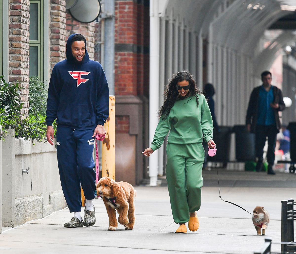 MAYA JAMA and Ben Simmon Out with Their Dog in New York 03/31/2022 ...