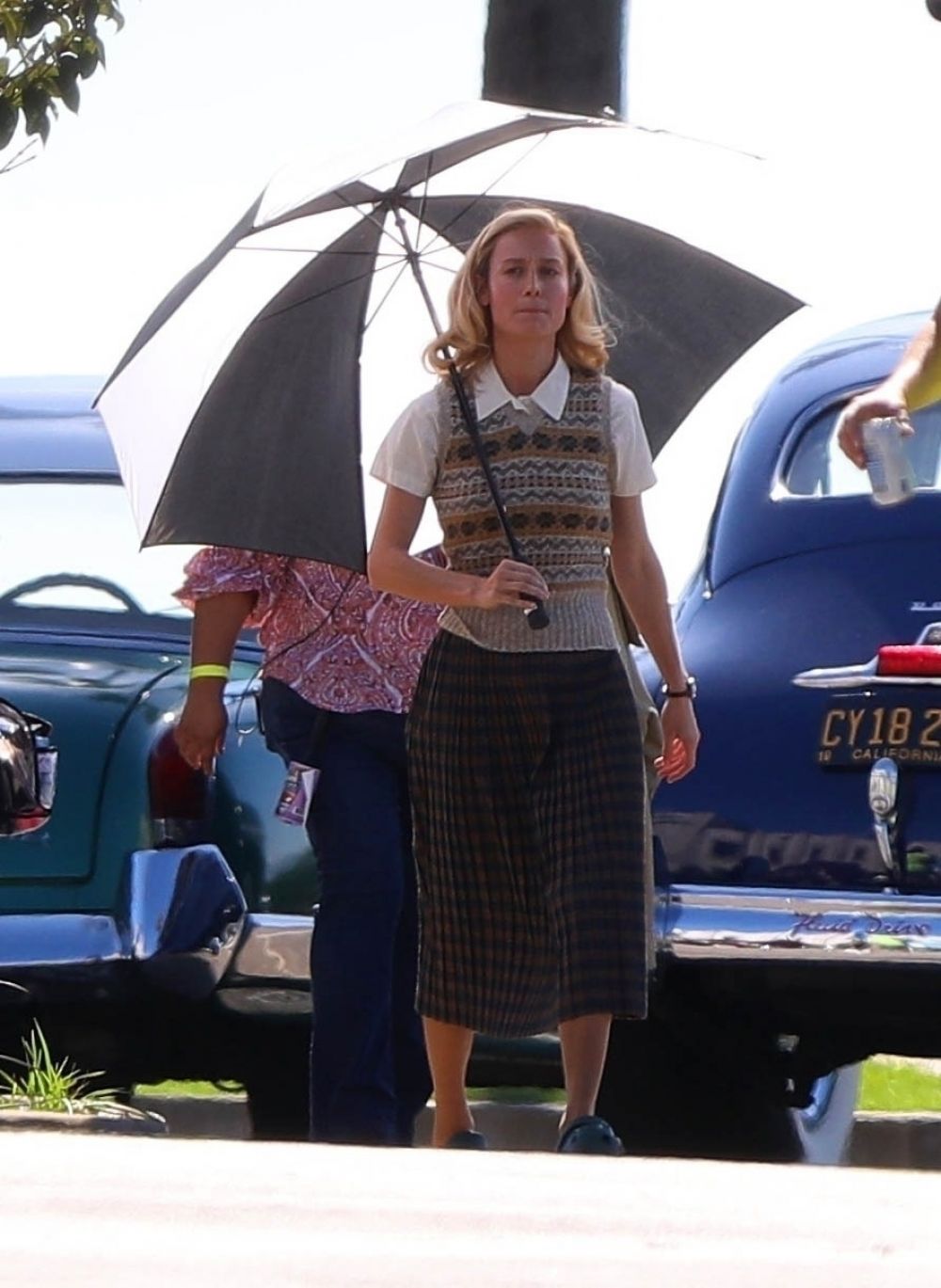BRIE LARSON on the Set of Lessons in Chemistry in Los Angeles 08/10 ...