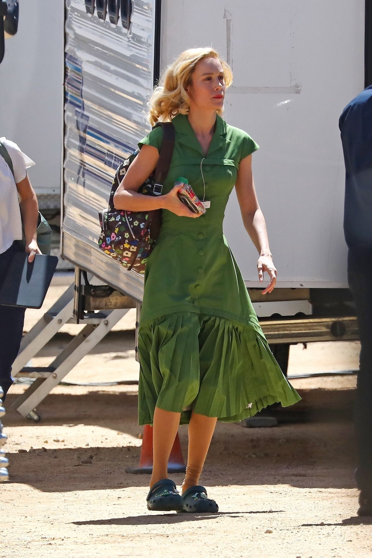 BRIE LARSON on the Set of Lessons in Chemistry in Los Angeles 08/11 ...