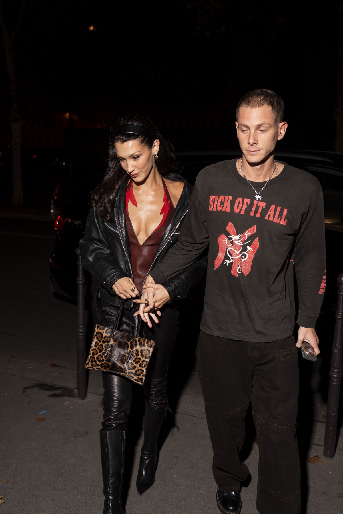 BELLA HADID and Marc Kalman Heading to La Maison du Caviar in Paris 09 ...