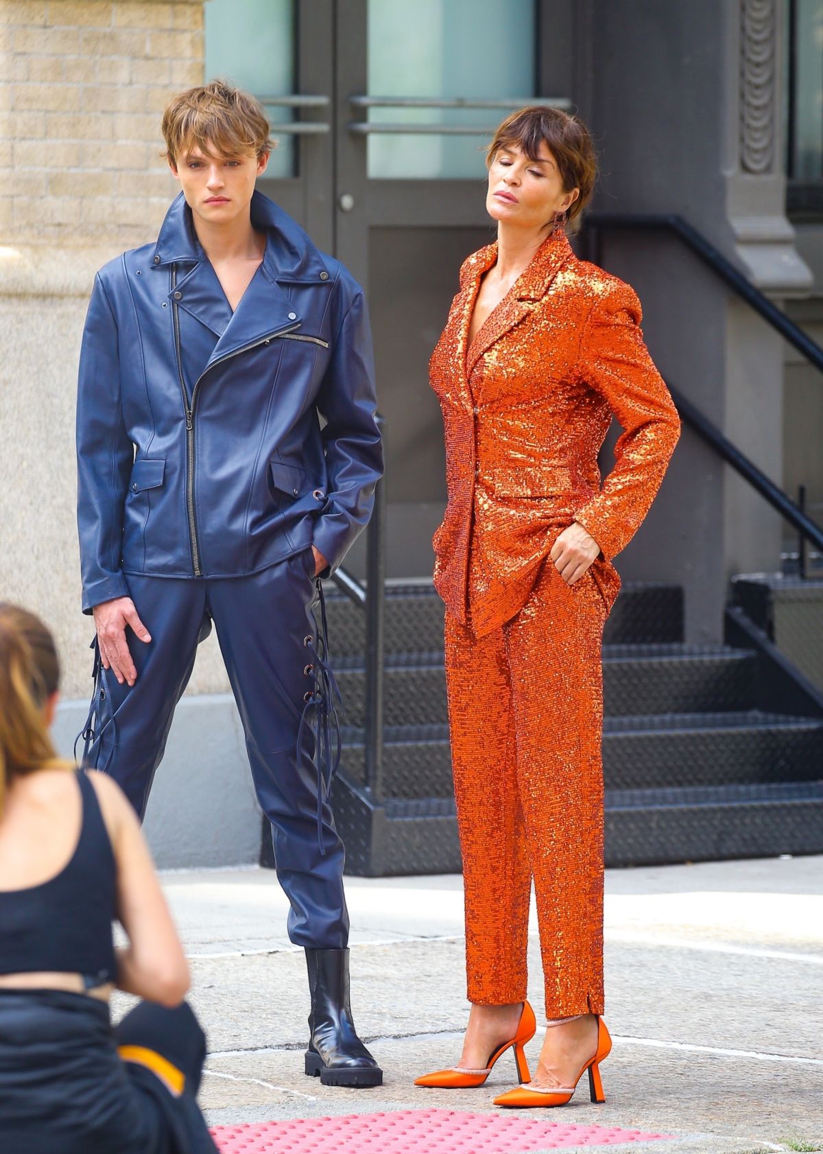 HELENA CHRISTENSEN and Her Son Mingus Reedus at a Photoshoot in New ...