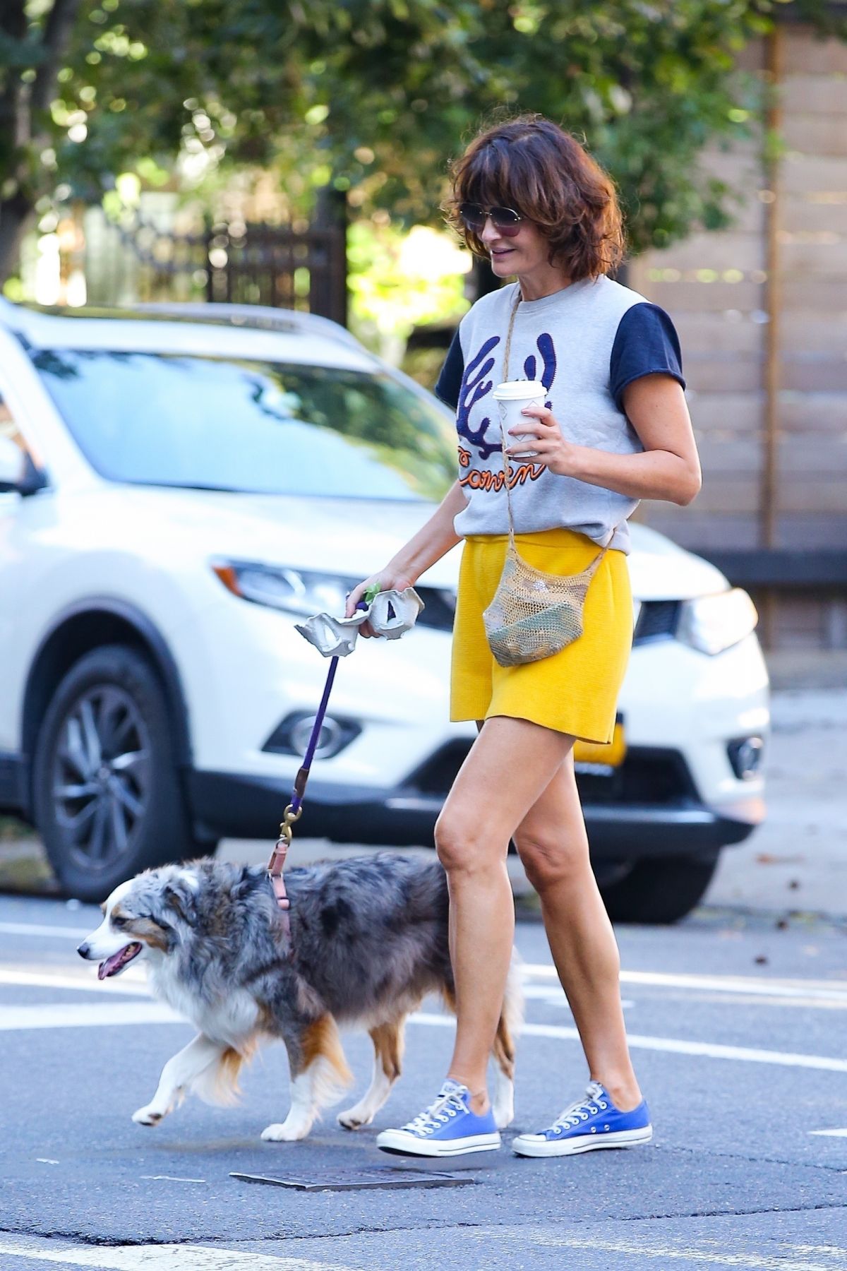 HELENA CHRISTENSEN Out with Her Dog in New York 10/07/2022 – HawtCelebs