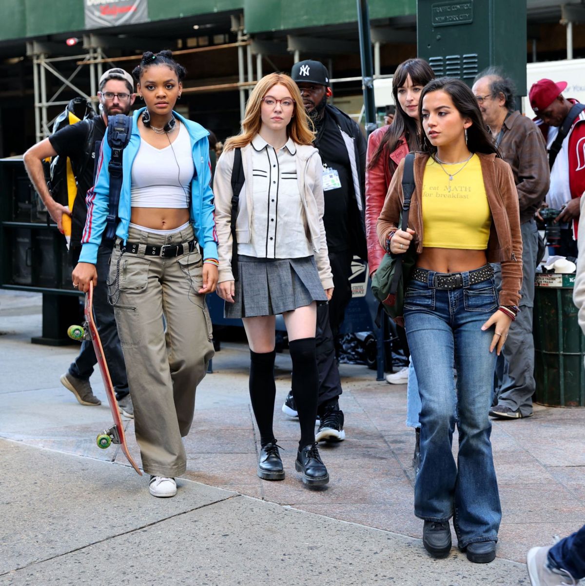 SYDNEY SWEENEY and DAKOTA JOHSNON on the Set of Madame Web in New York ...