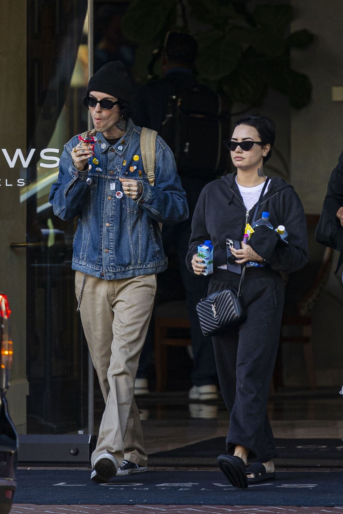 DEMI LOVATO and Hre Boyfriend Jutes Leaves Their Hotel in New Orleans ...